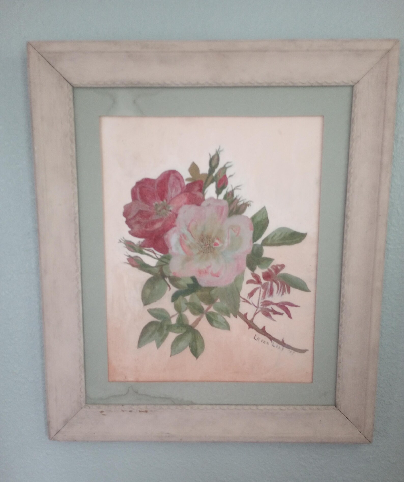 1907 Edwardian Oil Painting of Wild Roses. - Etsy