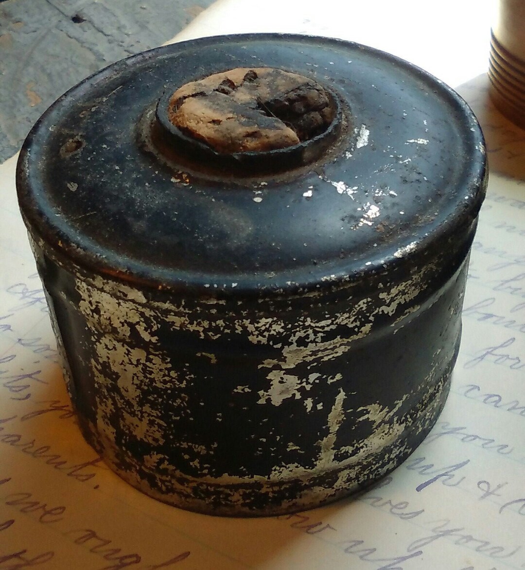 19th Century Tin Inkwell. - Etsy