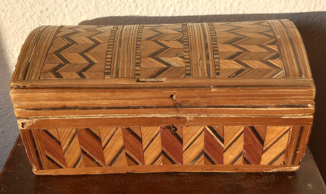 19th Century Straw Work Box. - Etsy