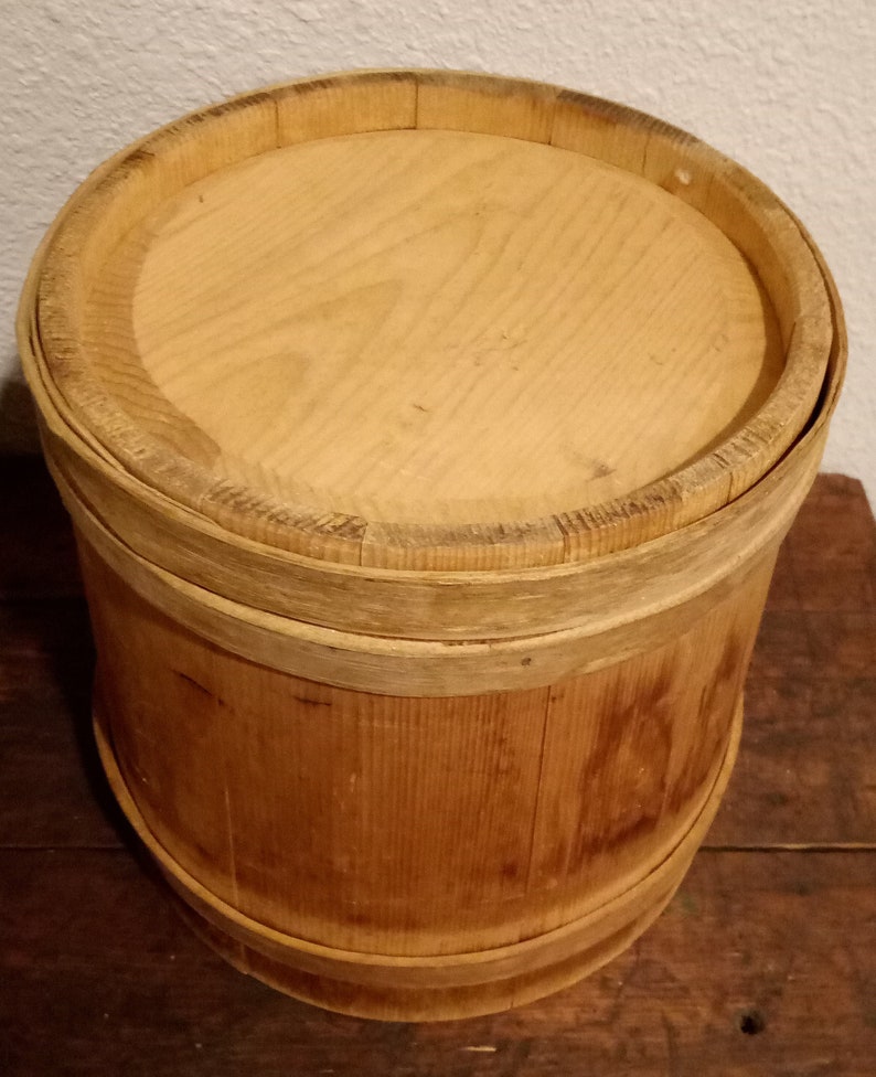 19th Century Treen Staved Lidded Bucket. - Etsy