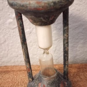 19th Century Minute Glass/egg Timer/hour Glass in Original Blue Paint ...