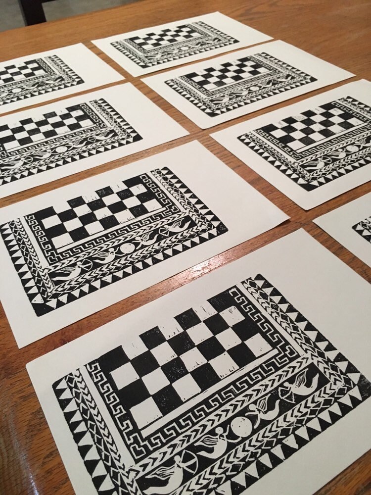 Original Chessboard Block Print - Unframed - Etsy