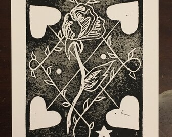 Original Rose Block Print - Etsy