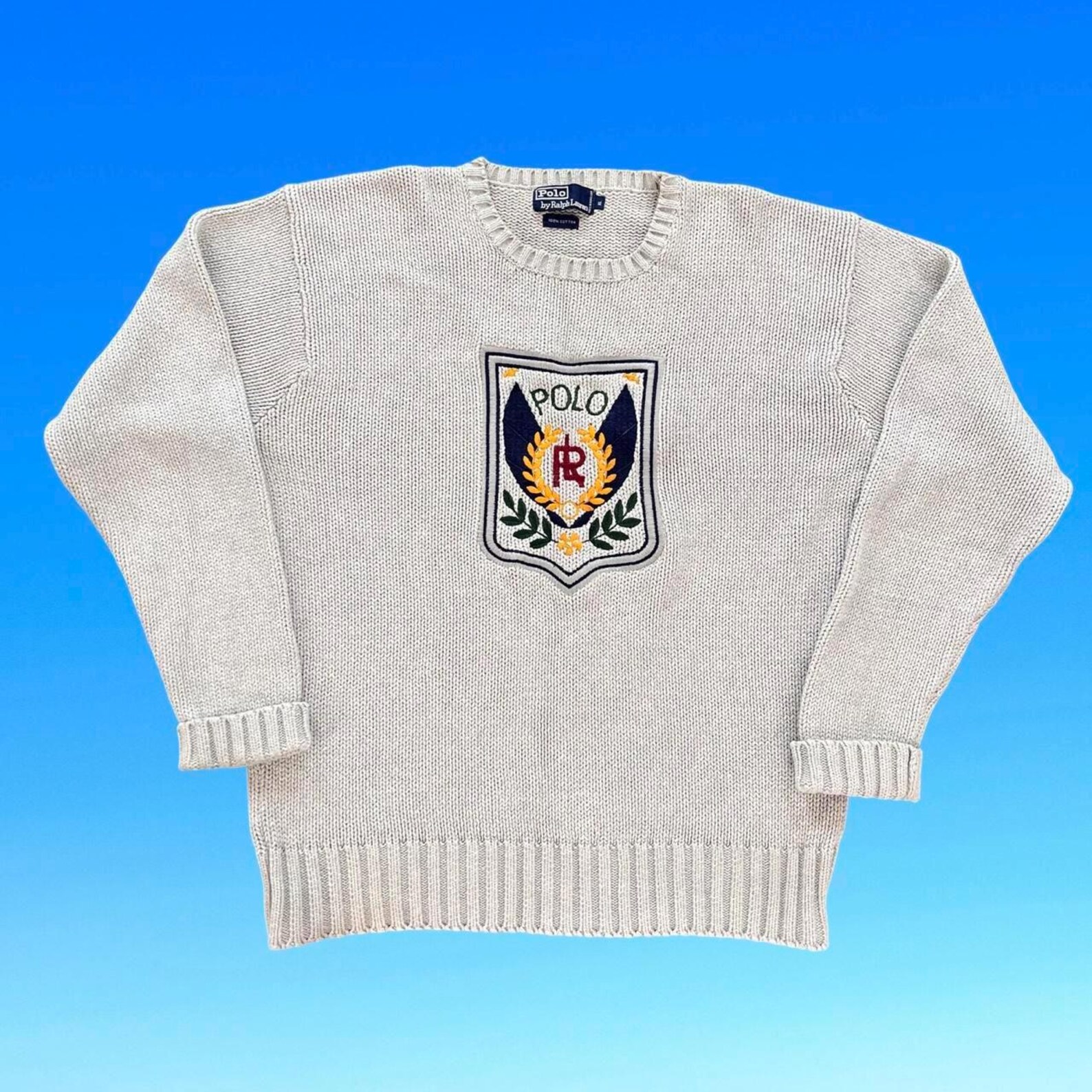 Vintage Rare OG Polo Ralph Lauren Uni Crest Knitted Wool Sweater - Etsy