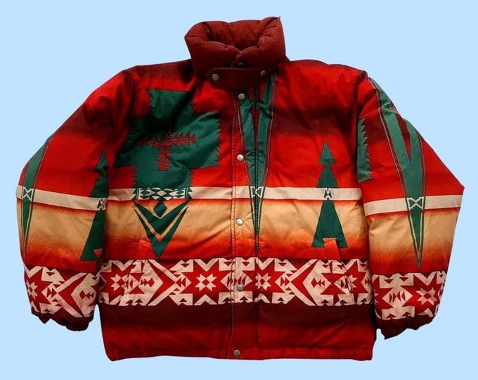 Vintage OG Polo Ralph Lauren Classic Navajo Aztec Puffer Puffa Fireball ...