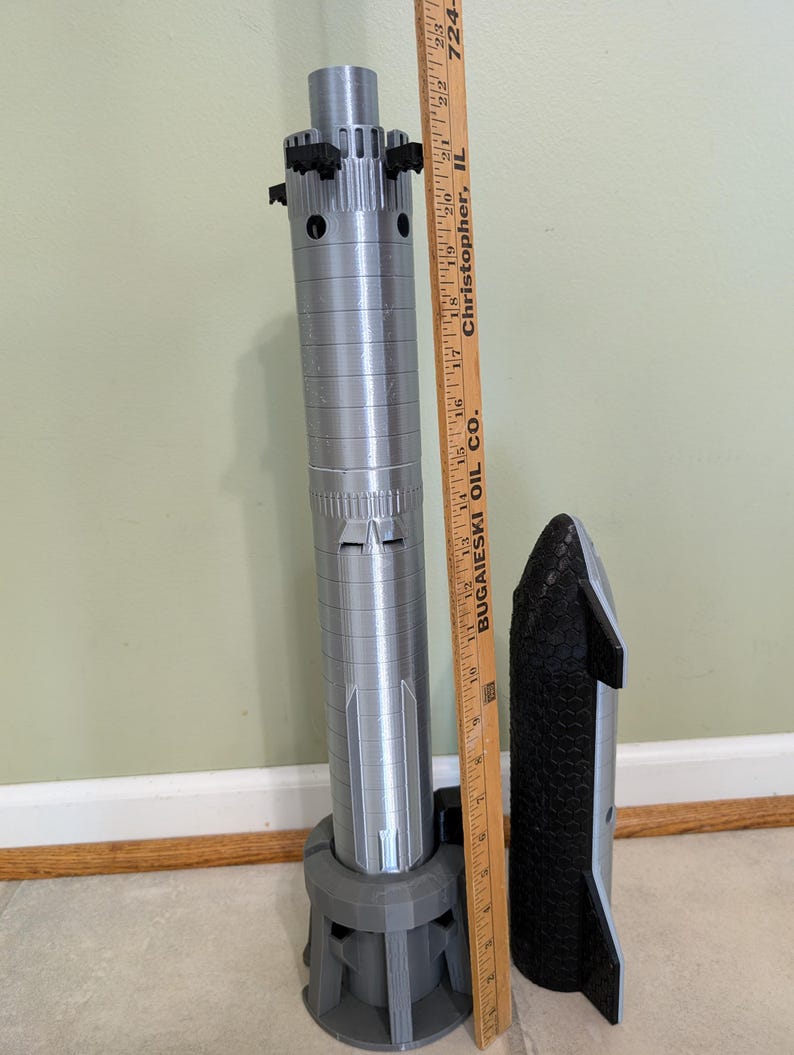 Spacex Starship on OLM Base 34 Tall on Base Awesome 3D Printed Starship ...