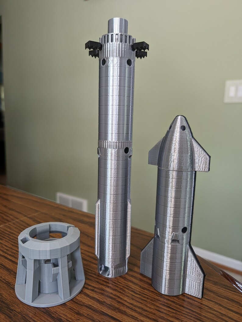 Spacex Starship on OLM Base 20 Tall on Base Awesome 3D Printed Starship ...