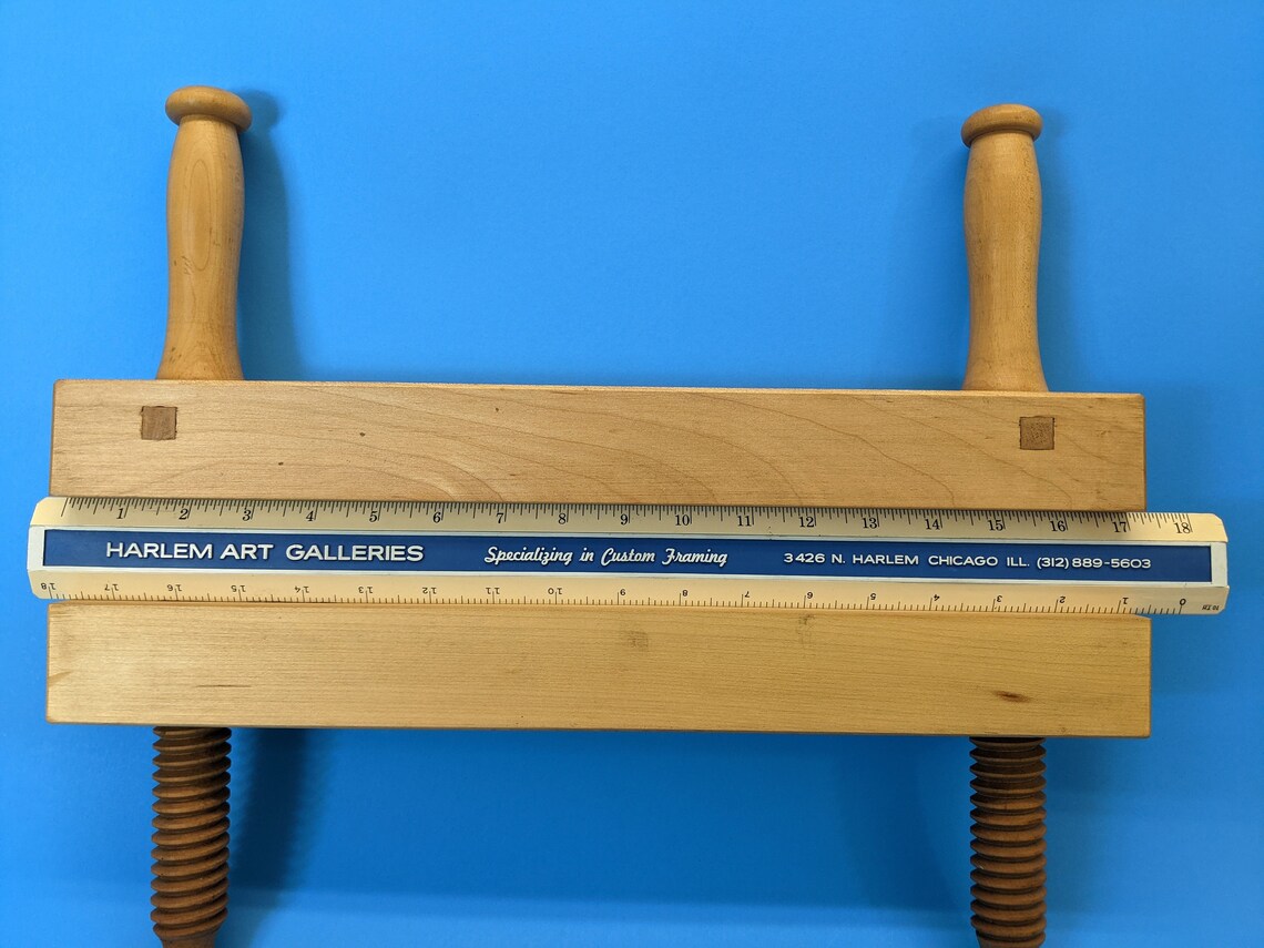 Large Decorative Wood Block Clamp with Wood Handle Screws | Etsy