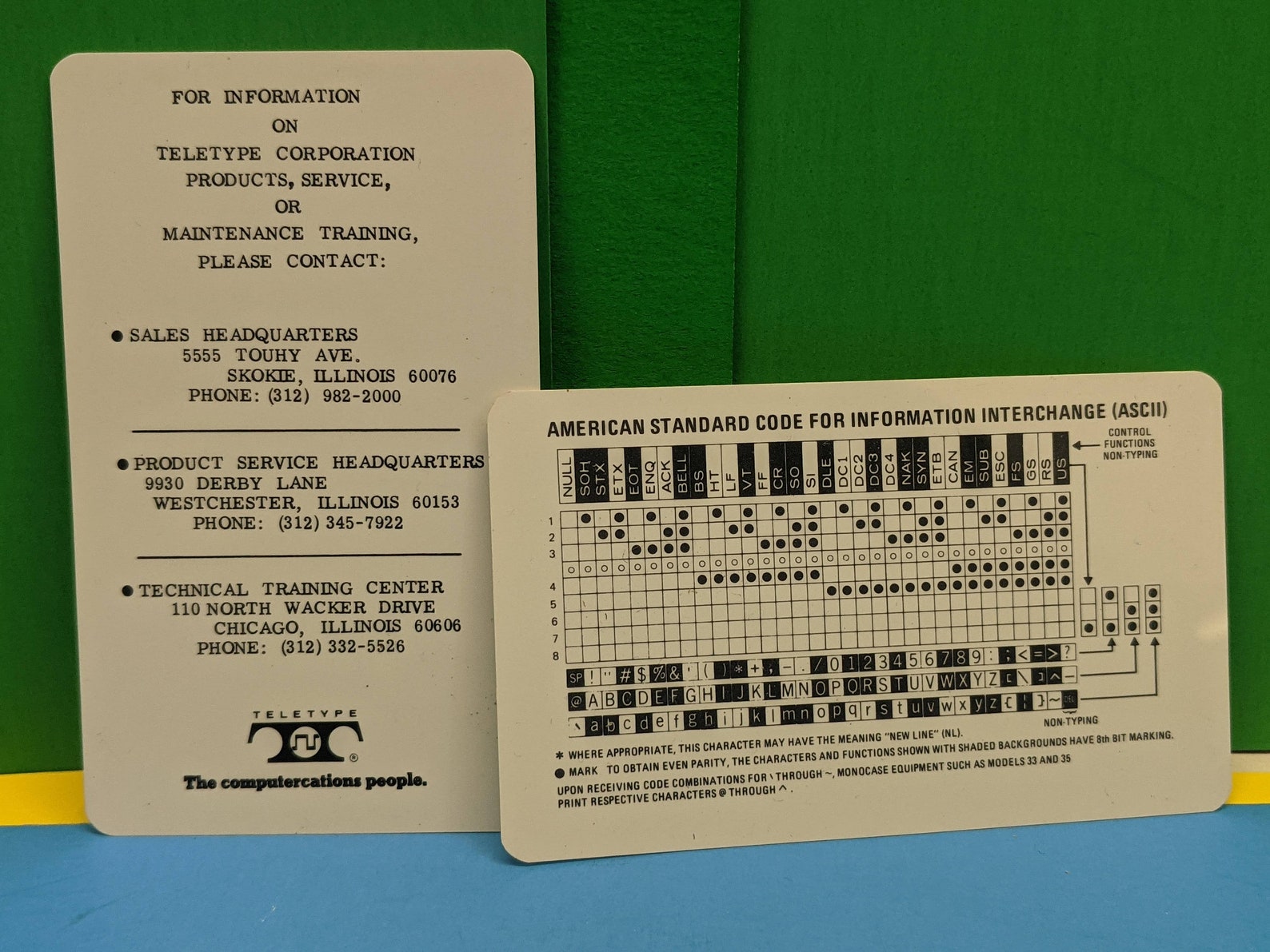2 Teletype ASCII Reference Cards American Standard for | Etsy