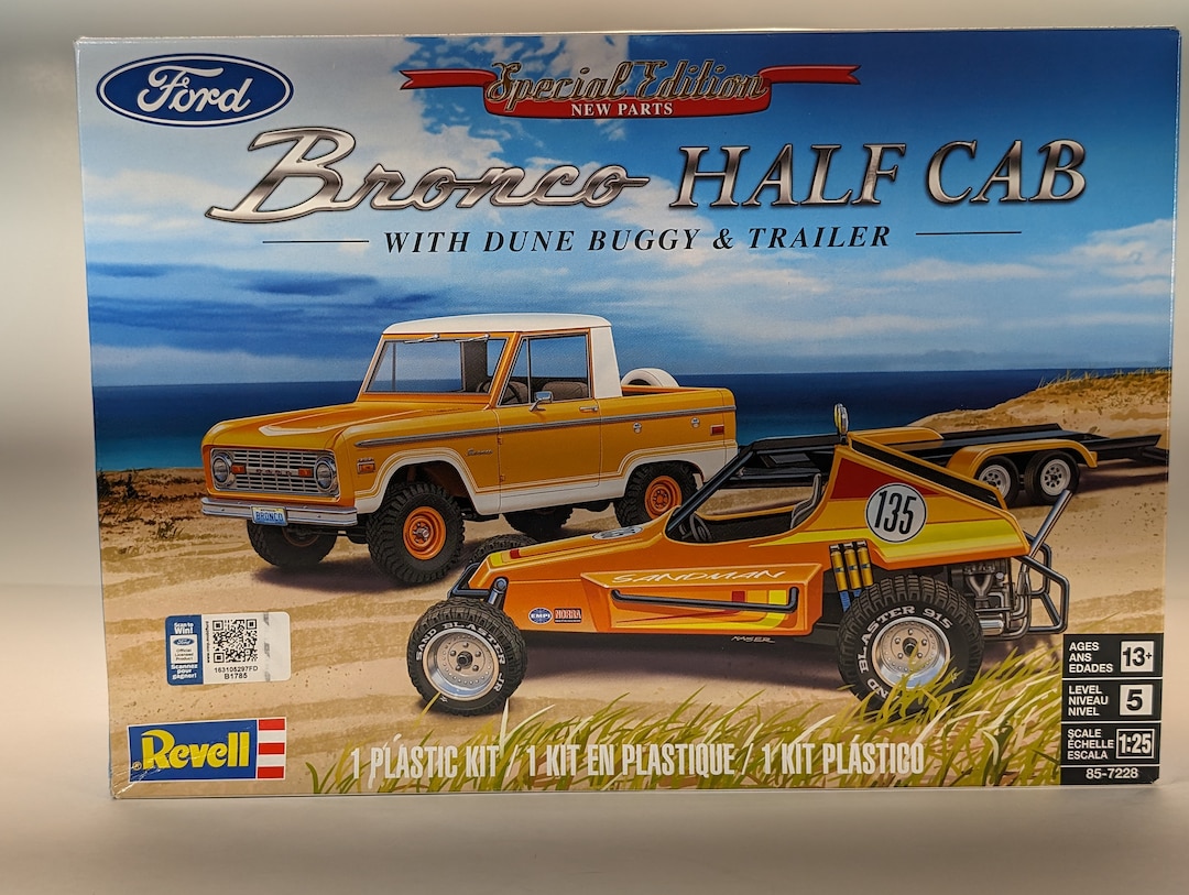 Revell Bronco Half Cab With Dune Buggy and Trailer 1:25 7228 Model Car ...