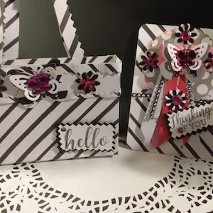 Adorable Handmade Paper Purse Gift Set With Matching Greeting Card - Etsy