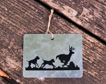 Outdoor Vinyl Dogs Chasing Deer Decal | Etsy