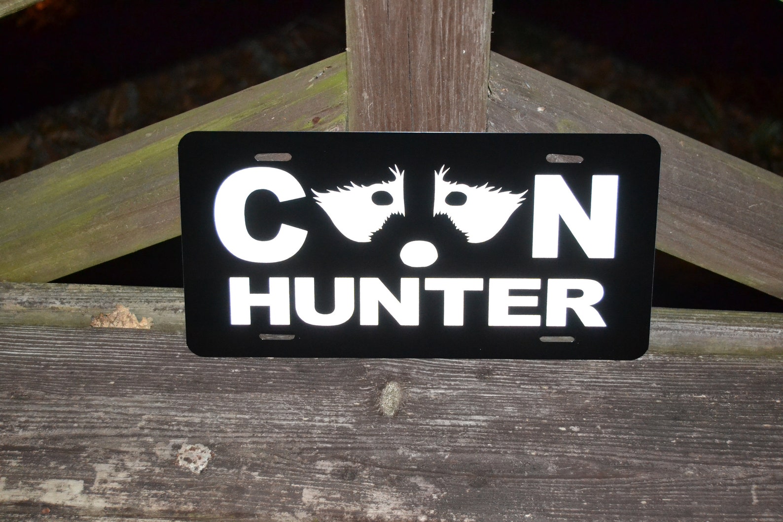 Reflective Coon Hunter License Plate - Etsy