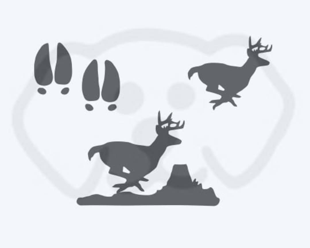 Buck Deer Running Set With Tracks SVG, PDF, PNG, Eps, Dxf Digital ...