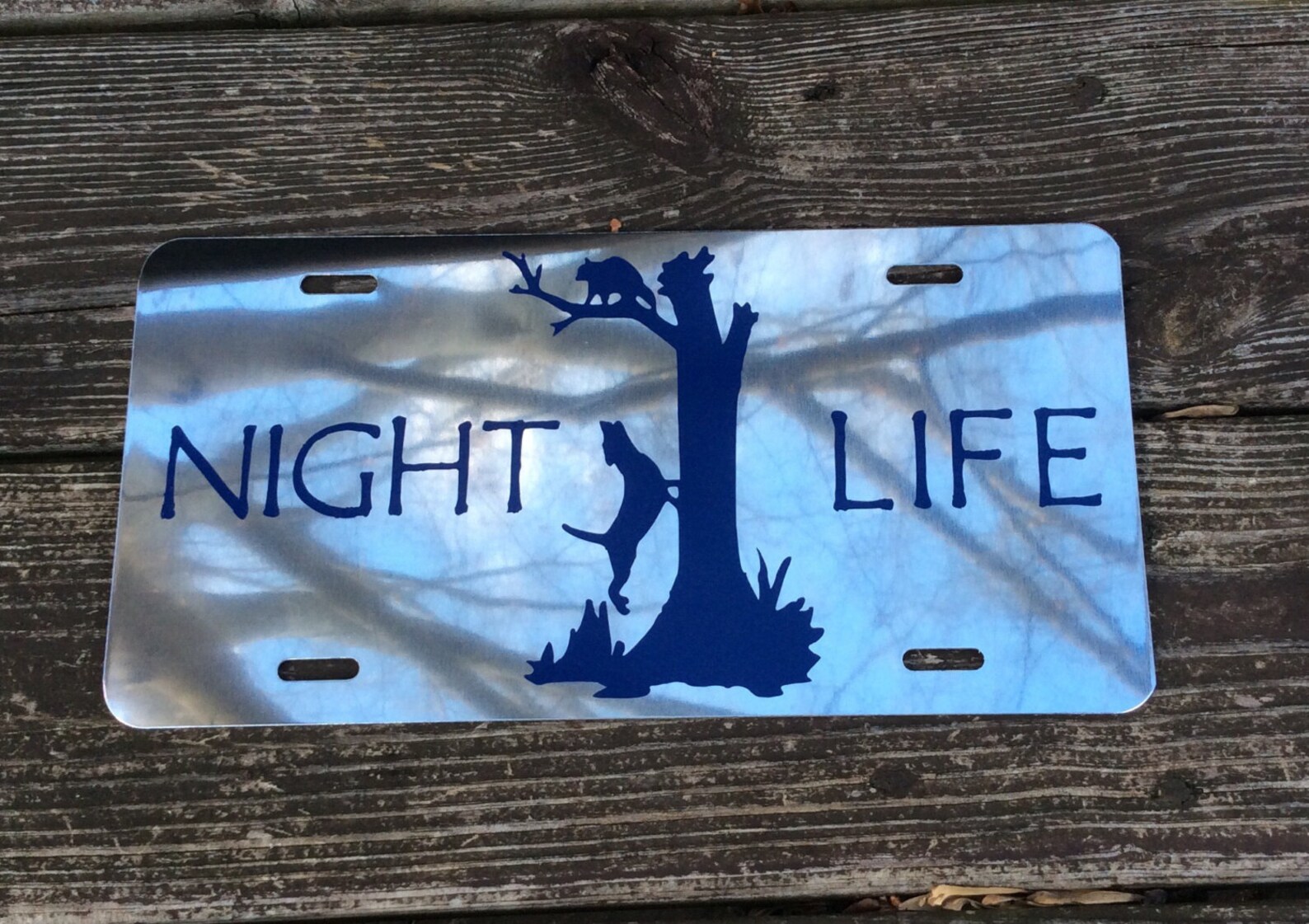 Mirrored Coon Hunting night Life License Plate - Etsy