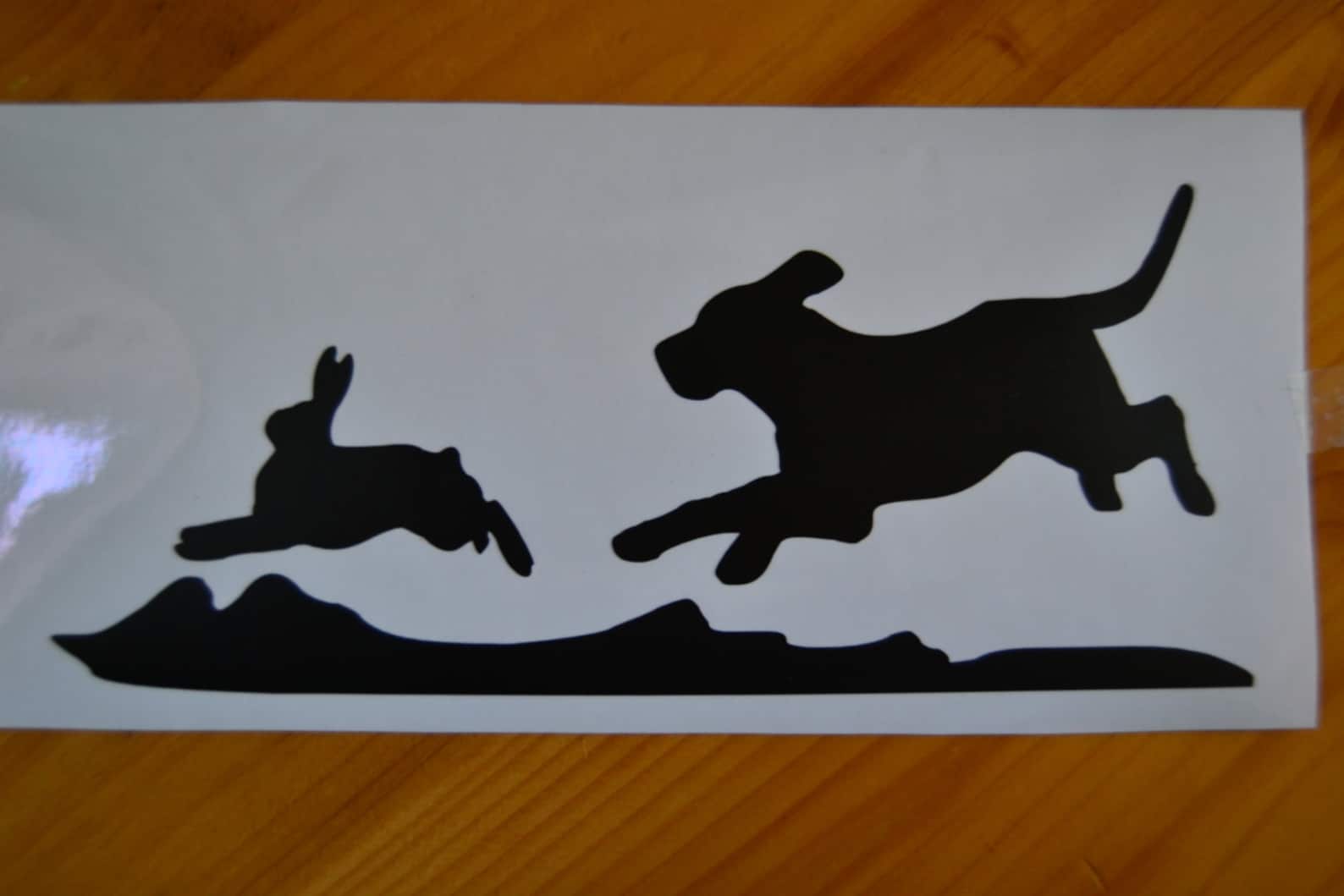 Rabbit Hunting Decal Beagle Chasing Rabbit - Etsy