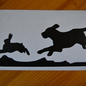 Rabbit Hunting Decal Beagle Chasing Rabbit - Etsy