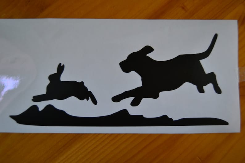 Rabbit Hunting Decal Beagle Chasing Rabbit - Etsy