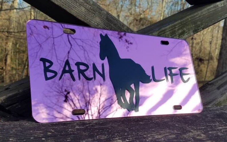 Mirrored Horse Barn Life License Plate | Etsy