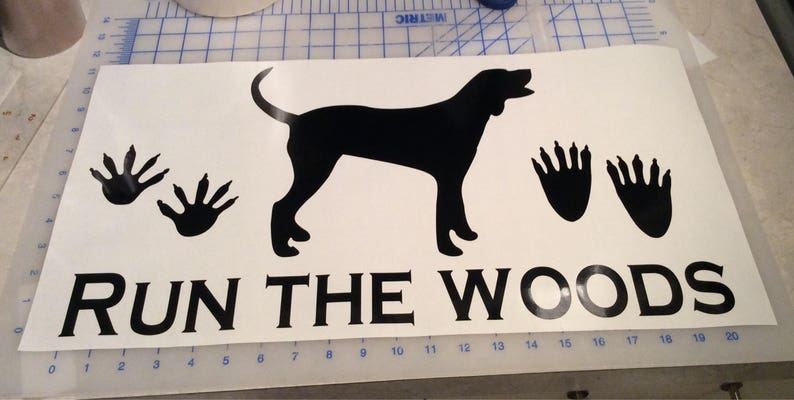 Coon Hunting Run the Woods Hound and Coon Tracks Vinyl Decal - Etsy