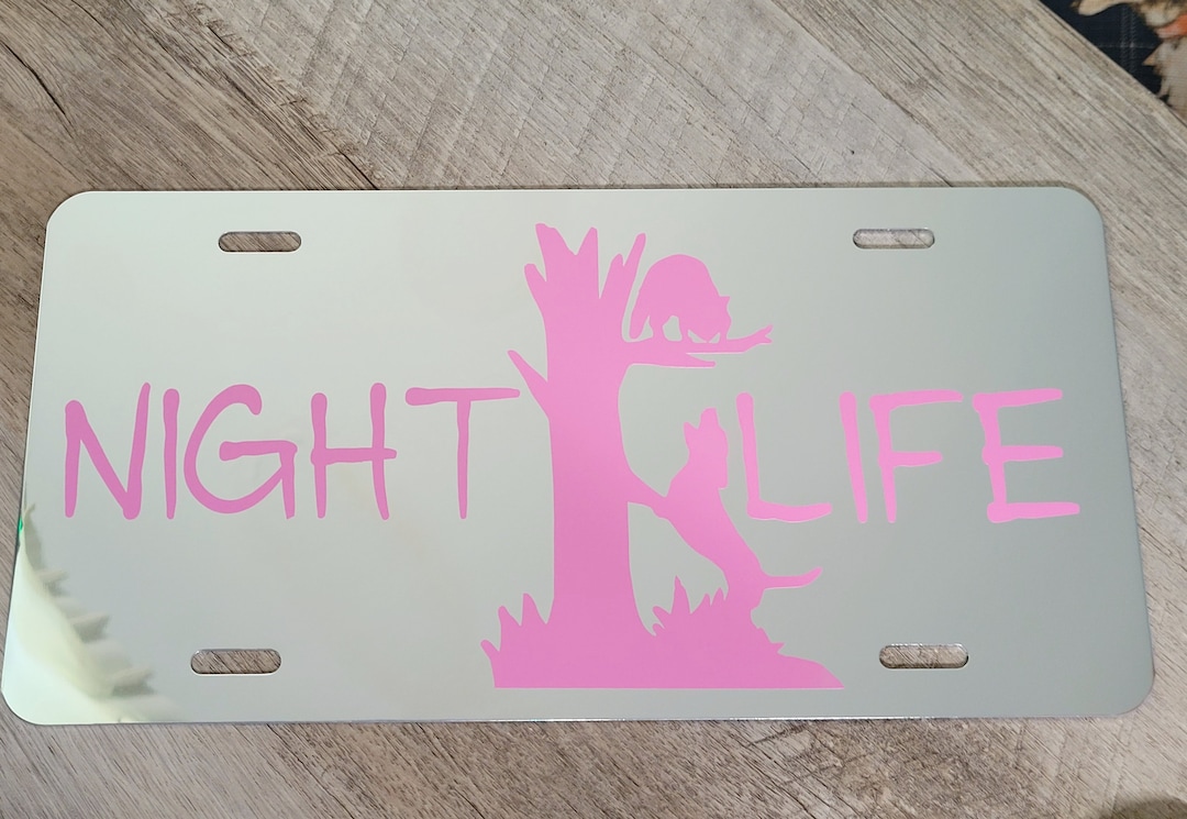 Mirrored Coon Hunting "night Life" License Plate - Etsy