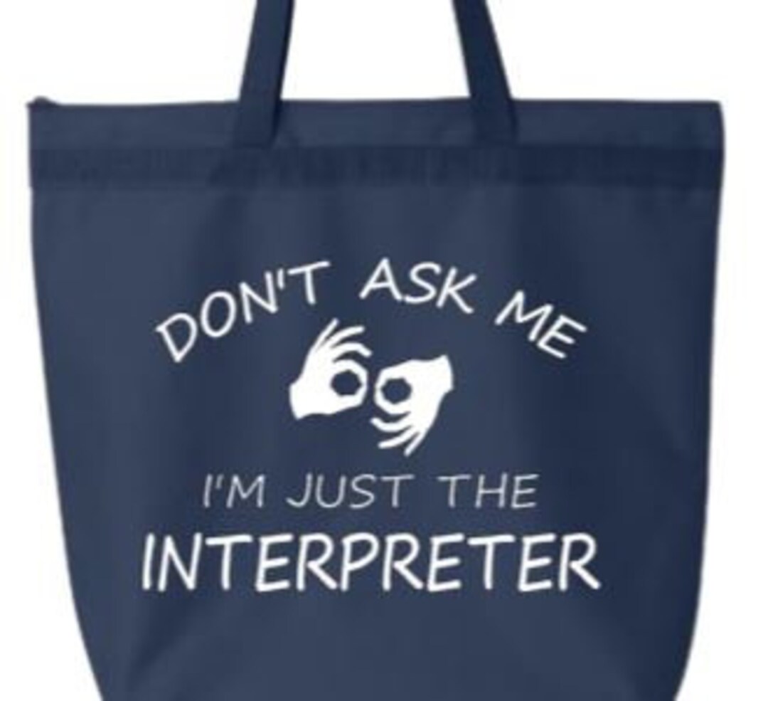 Sign Language Interpreter Zippered Tote Bag - Etsy