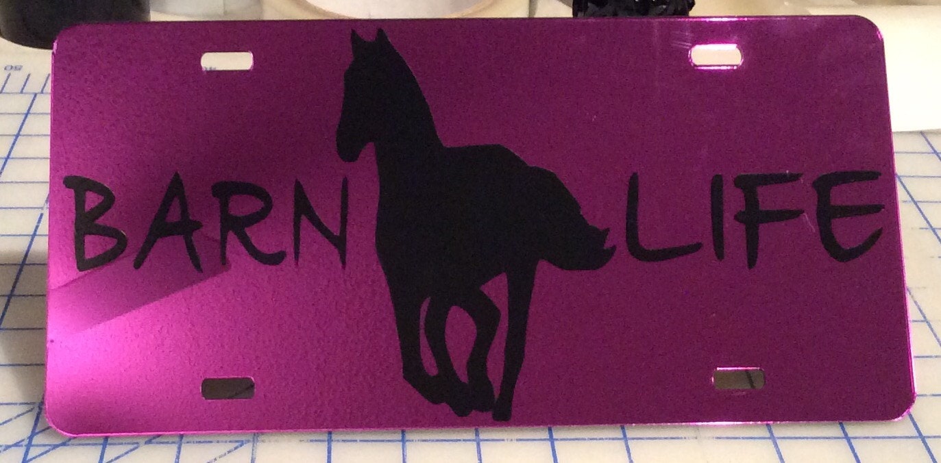 Mirrored Horse Barn Life License Plate | Etsy