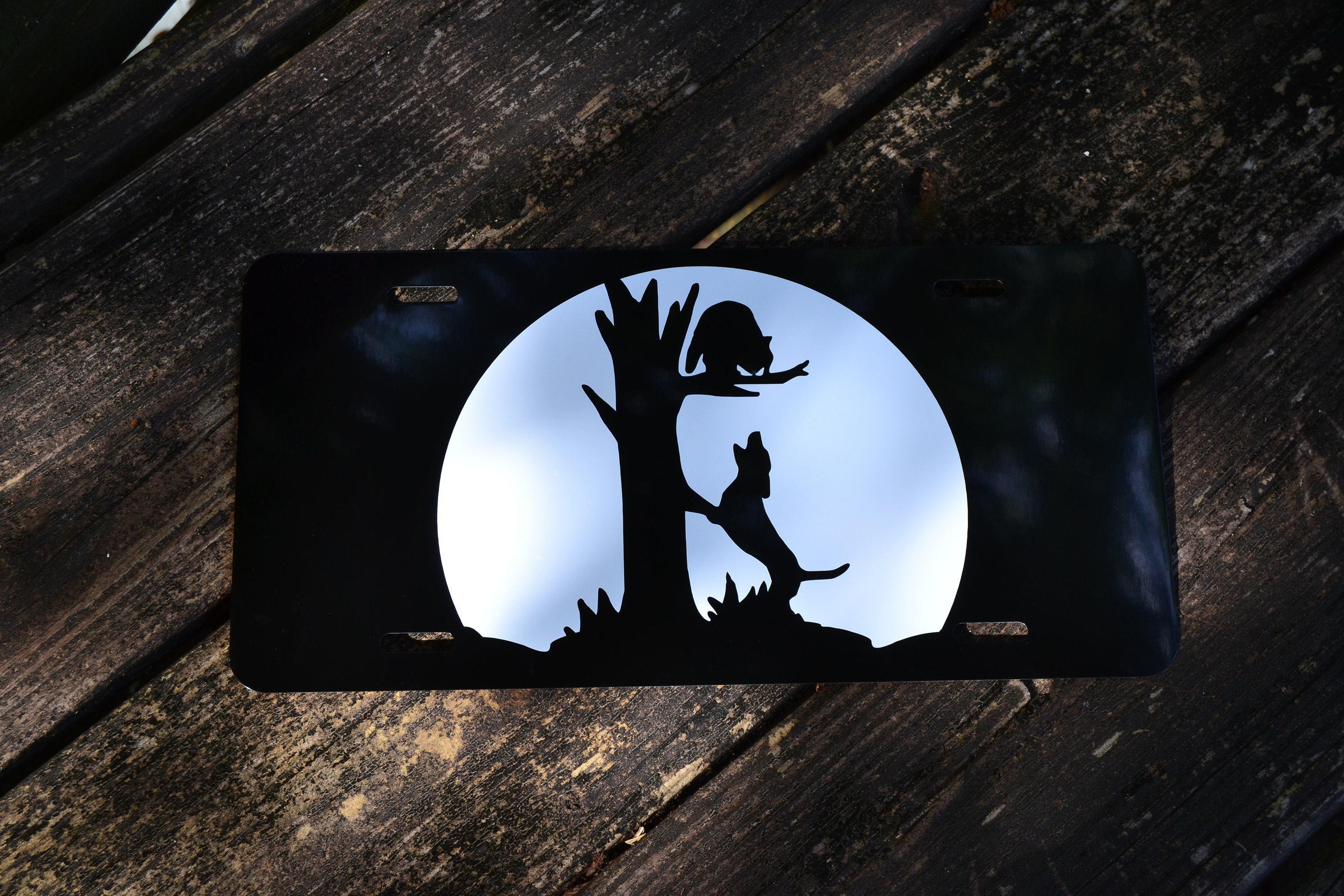 Hound Treed Coon Hunting Moon Silhouette License Plate - Etsy