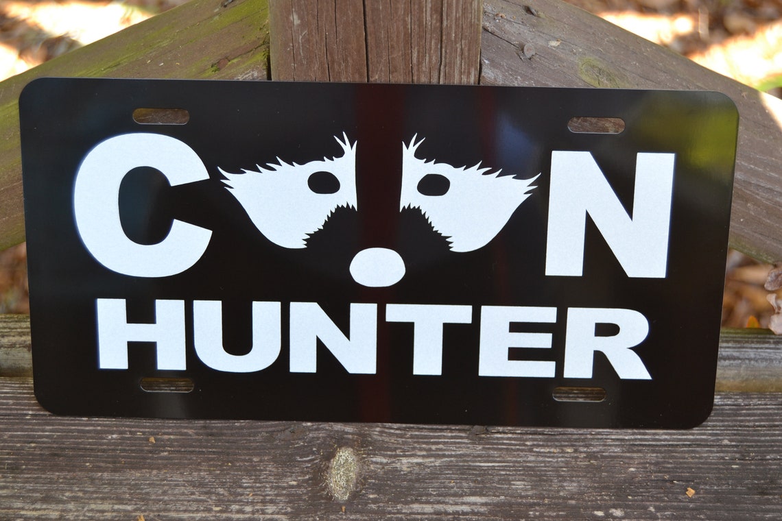 Reflective Coon Hunter License Plate | Etsy
