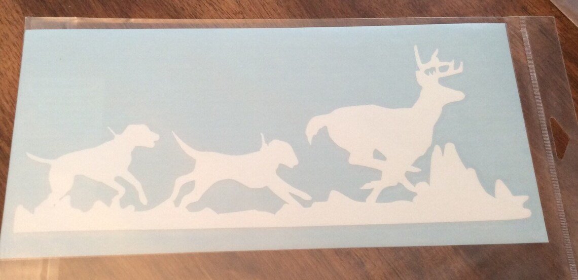 Outdoor Vinyl Dogs Chasing Deer Decal - Etsy