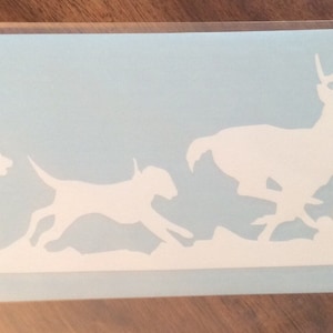 Outdoor Vinyl Dogs Chasing Deer Decal - Etsy