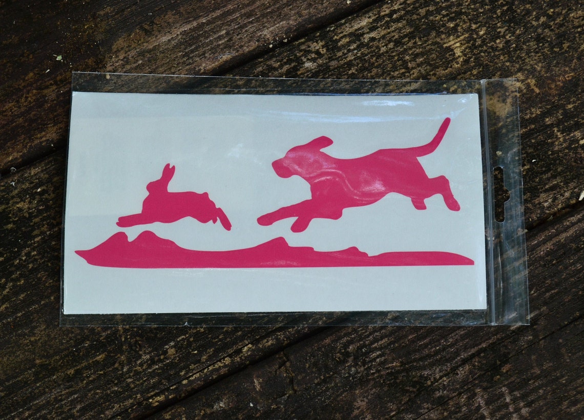 Rabbit Hunting Decal Beagle Chasing Rabbit - Etsy