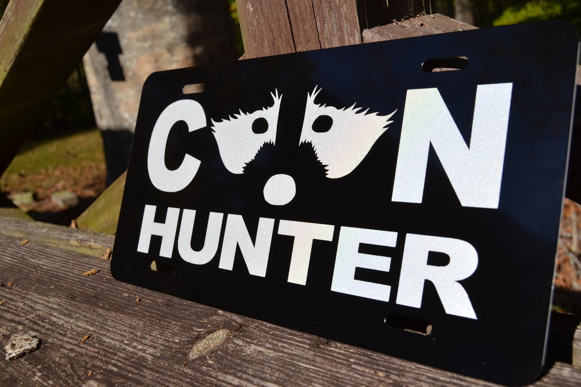 Reflective Coon Hunter License Plate - Etsy