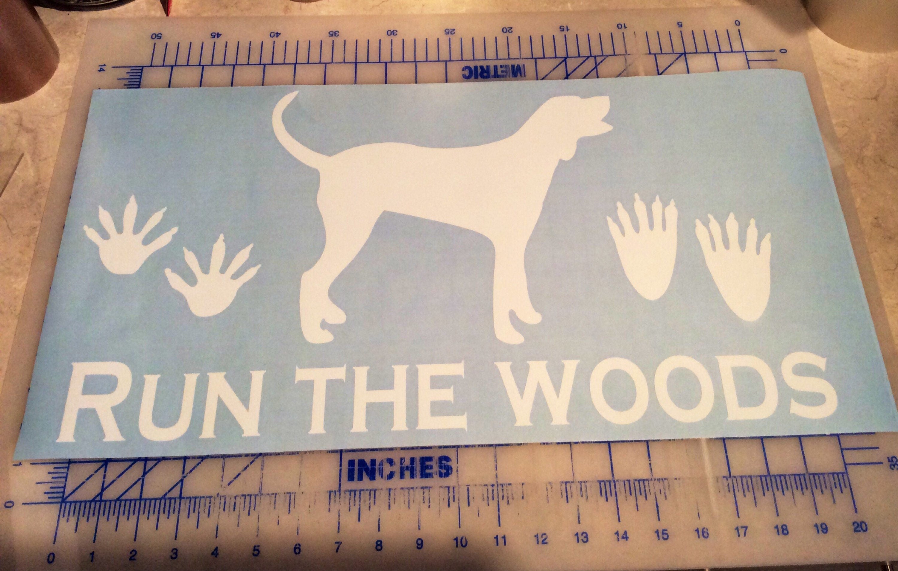 Coon Hunting Run the Woods Hound and Coon Tracks Vinyl Decal - Etsy