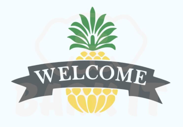 Pineapple Welcome Banner SVG PDF PNG Eps Dxf Digital - Etsy