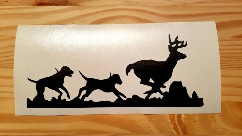 Outdoor Vinyl Dogs Chasing Deer Decal - Etsy
