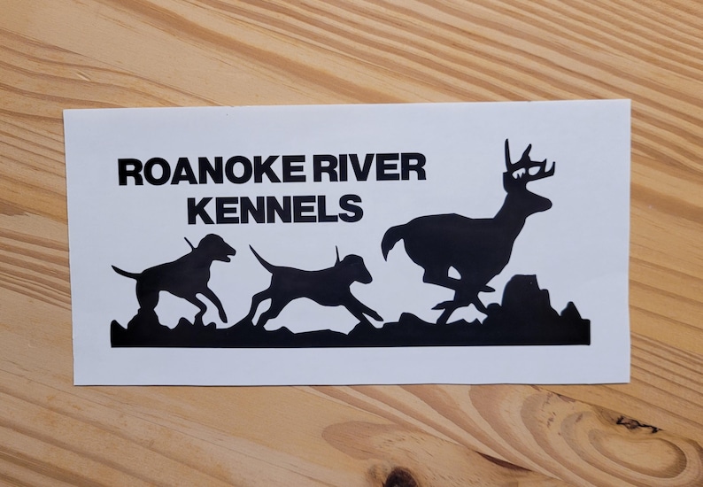Custom Outdoor Vinyl Dogs Chasing Deer Decal Hunt Club, Kennel Name ...