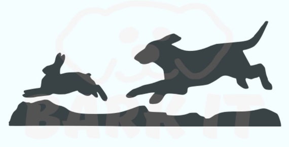 Hound Dog Chasing Rabbit SVG PDF PNG Eps Dxf Digital - Etsy