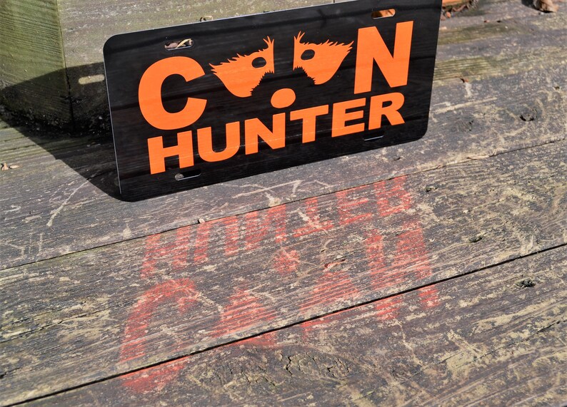 Mirrored Coon Hunter License Plate - Etsy