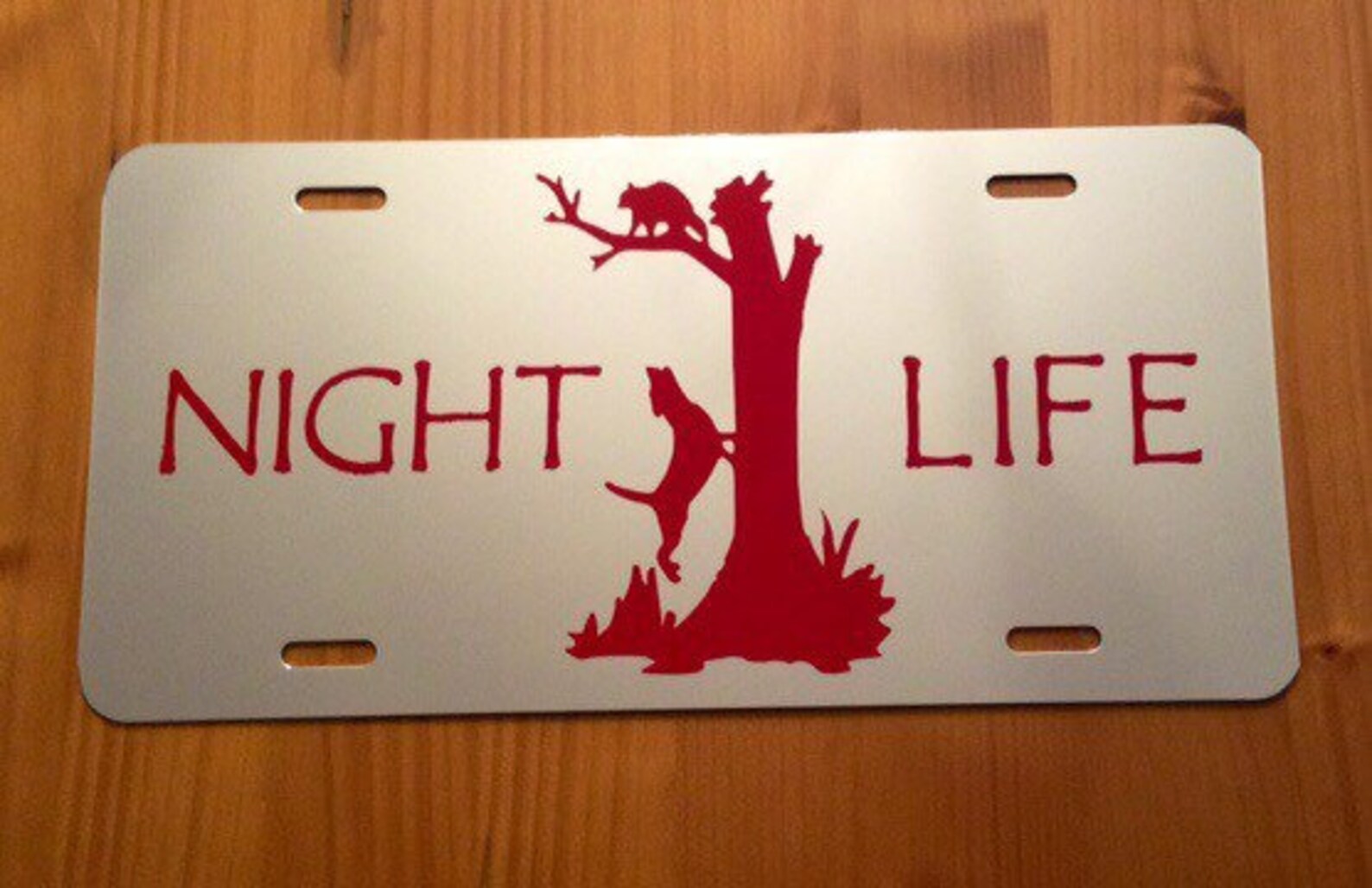 Mirrored Coon Hunting night Life License Plate - Etsy