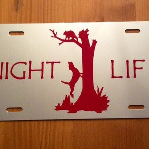 Mirrored Coon Hunting night Life License Plate - Etsy