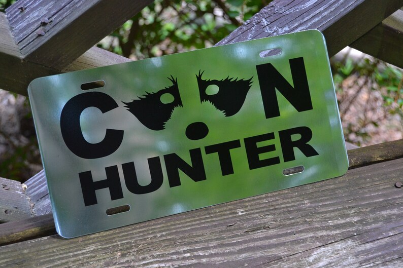 Mirrored Coon Hunter License Plate - Etsy