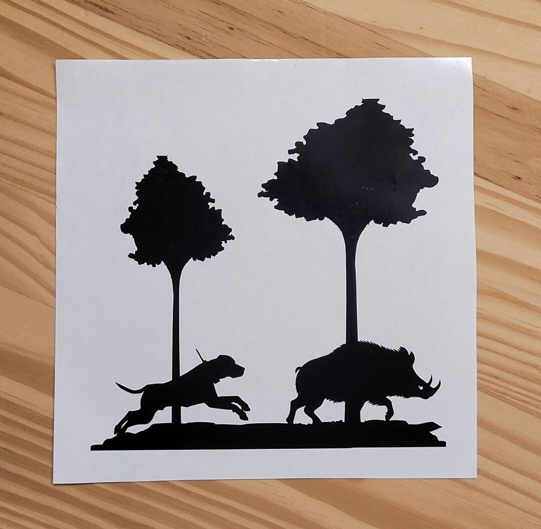 Hog Hunting Decal for Truck Car Window Dog Box Hound Chasing Boar - Etsy