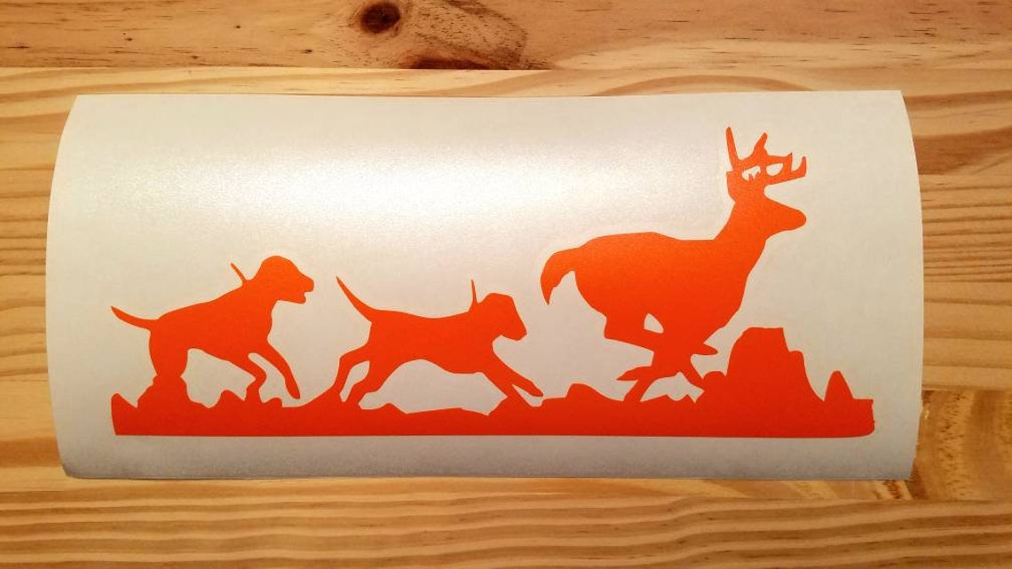 Outdoor Vinyl Dogs Chasing Deer Decal - Etsy
