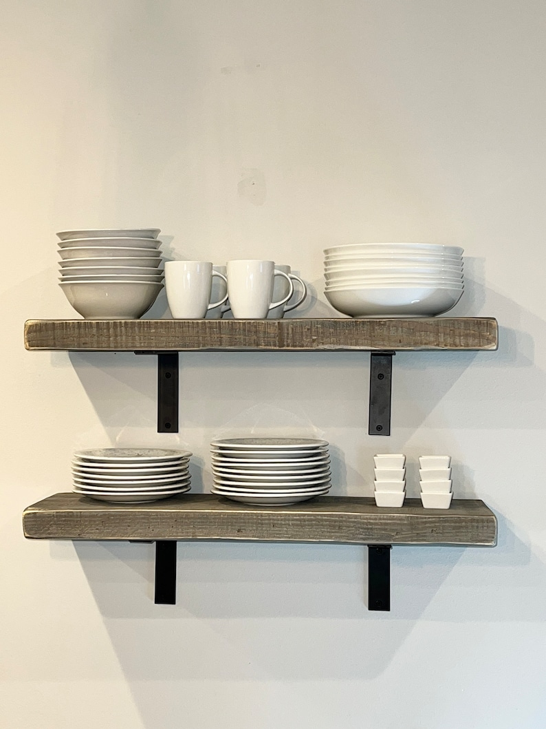 STRONG BARN BEAM Shelves, Over 2" Thick, Heavy Duty Shelving, Farmhouse ...