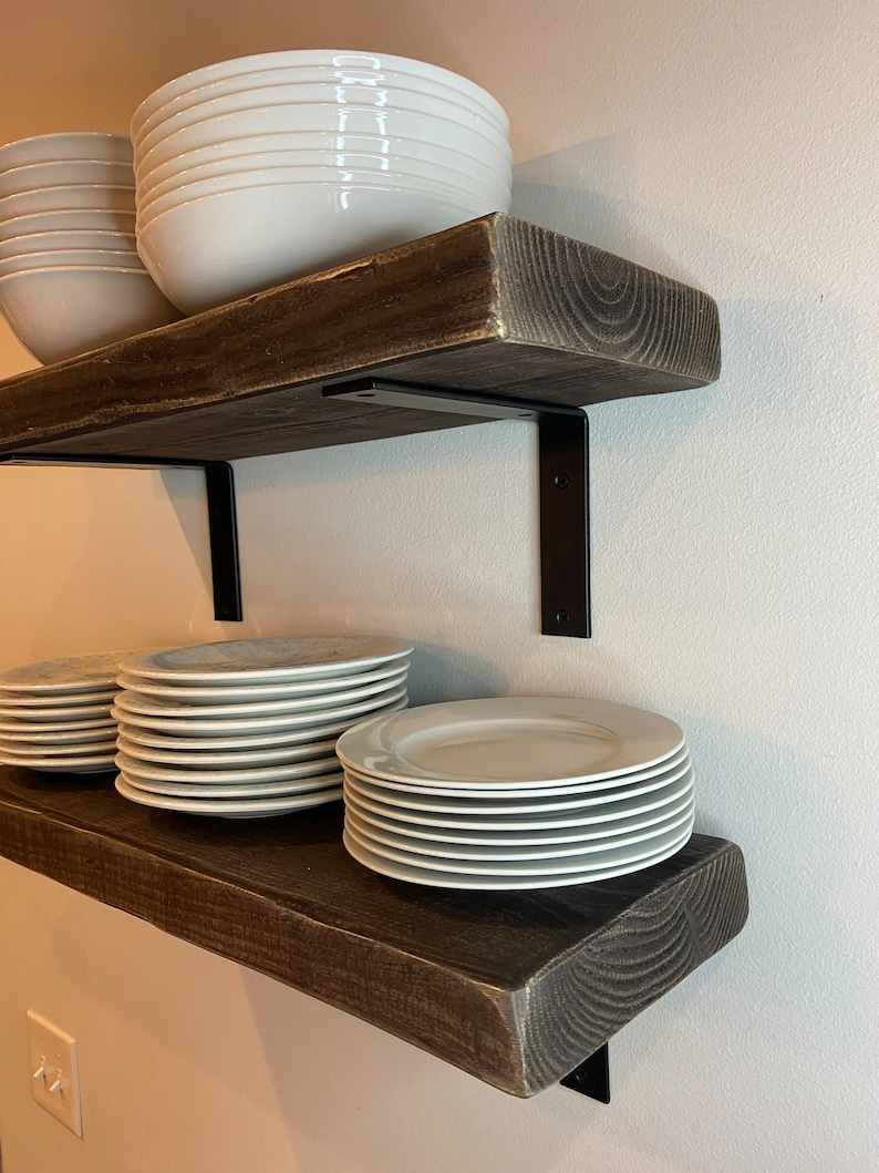 STRONG BARN BEAM Shelves, Over 2" Thick, Heavy Duty Shelving, Farmhouse ...