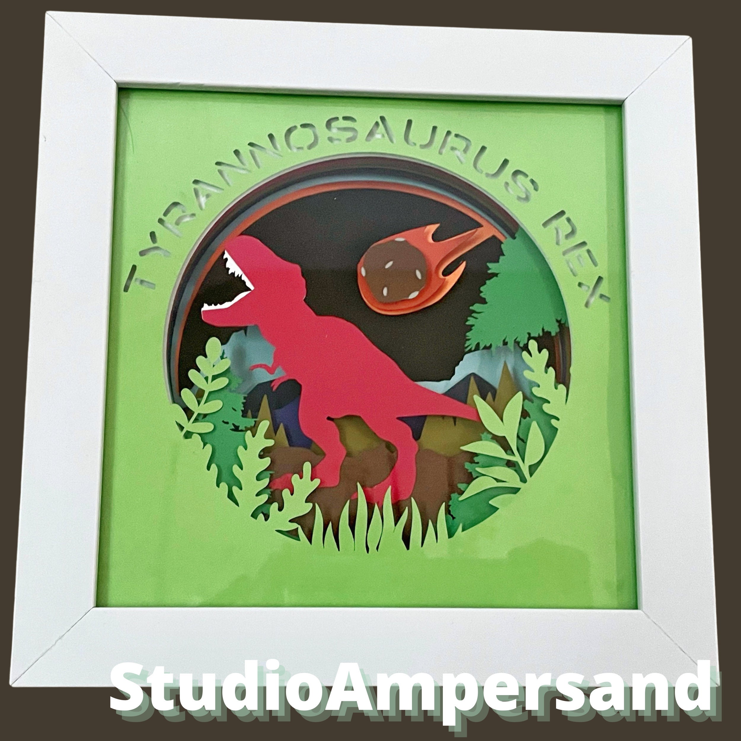 T-rex Dinosaur Layered Shadow Box SVG | 3D Cricut T-rex Dinosaur SVG ...