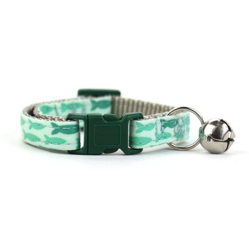 Mint Green Fish Cat Collar With Breakaway Buckle and Bell - Etsy