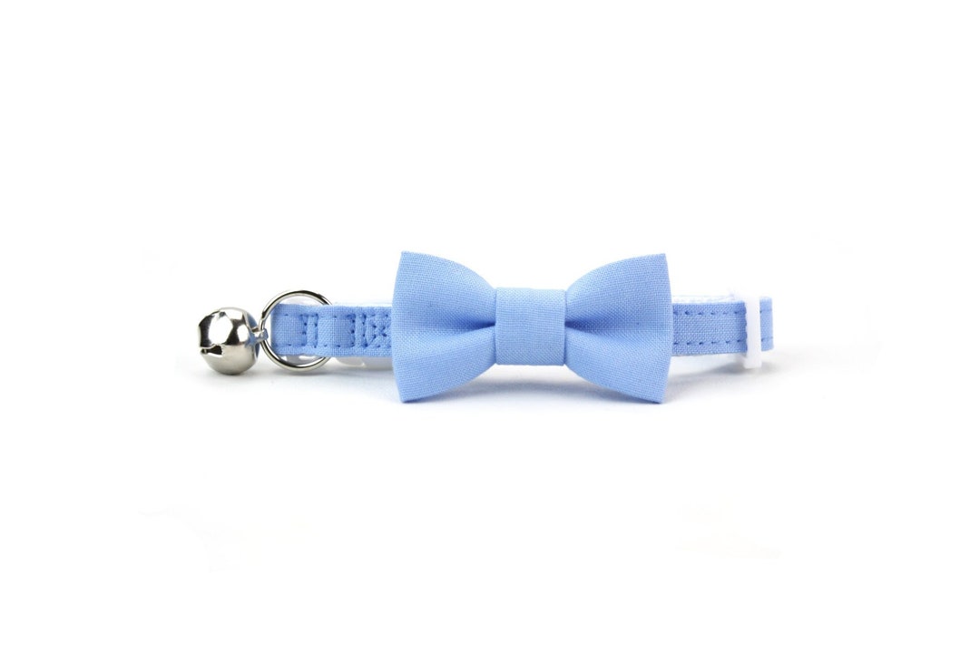 Baby Blue Cat Bow Tie Collar - Wedding Cat Bowtie - With Breakaway ...