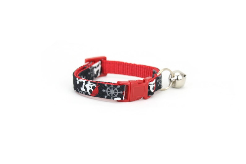 Skull Cat Collar Crossbone Pirate Kitty Collar With Bell and - Etsy